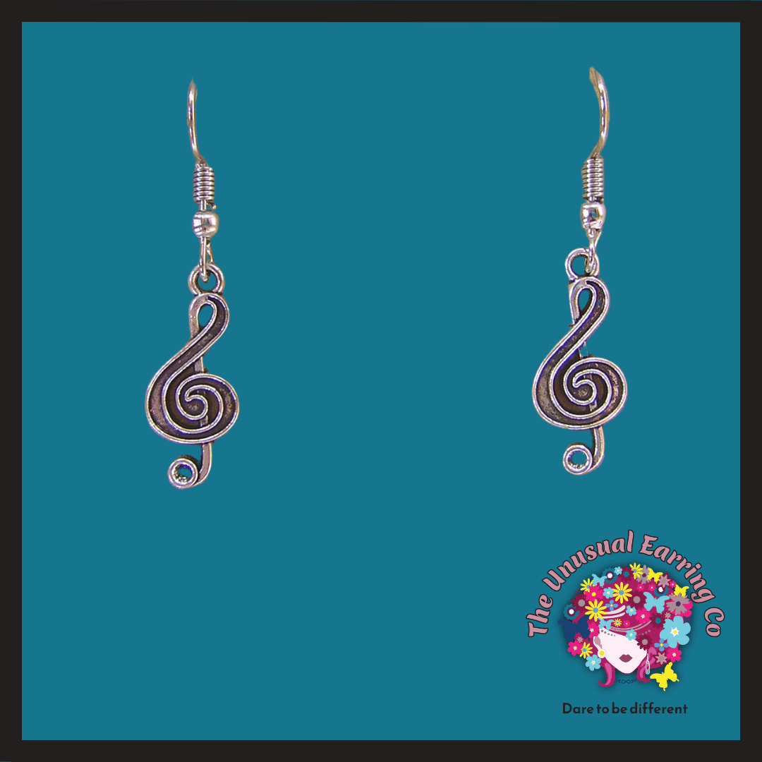 Treble Clef Grooved - MUS026 » The Unusual Earring Co
